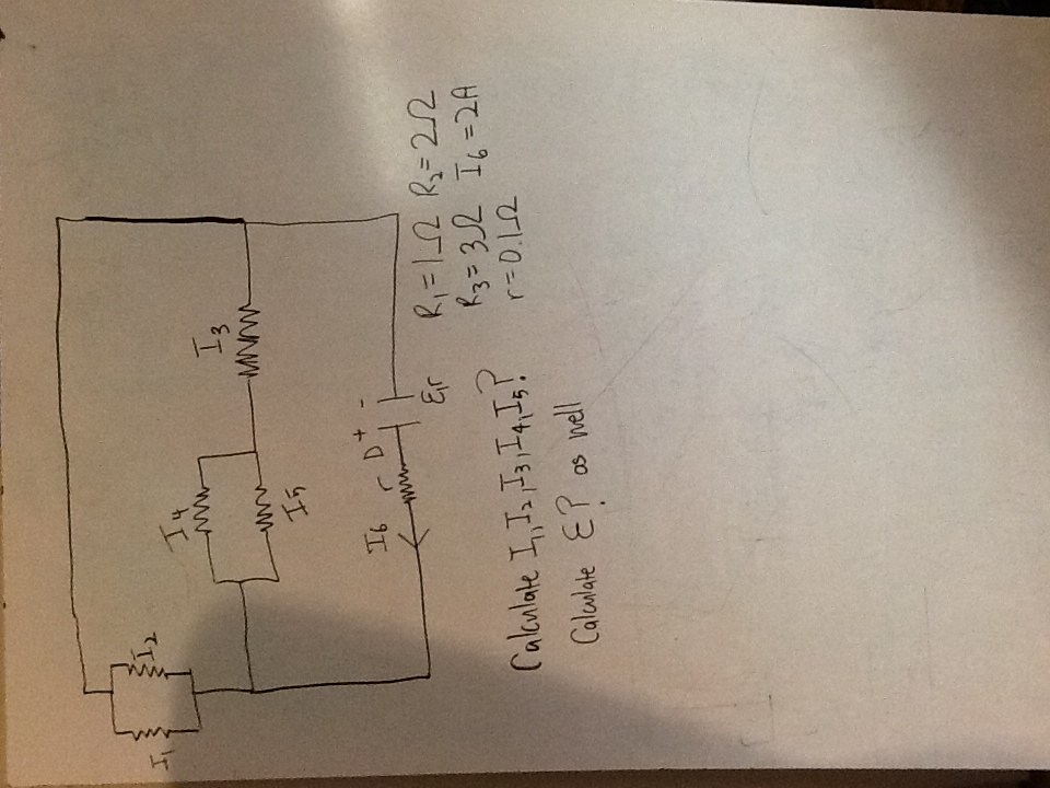 Solved R1 = 1 ohm R2 = 2 ohm R3 = 3 ohm I6 = 2A r = 0.1 ohm | Chegg.com