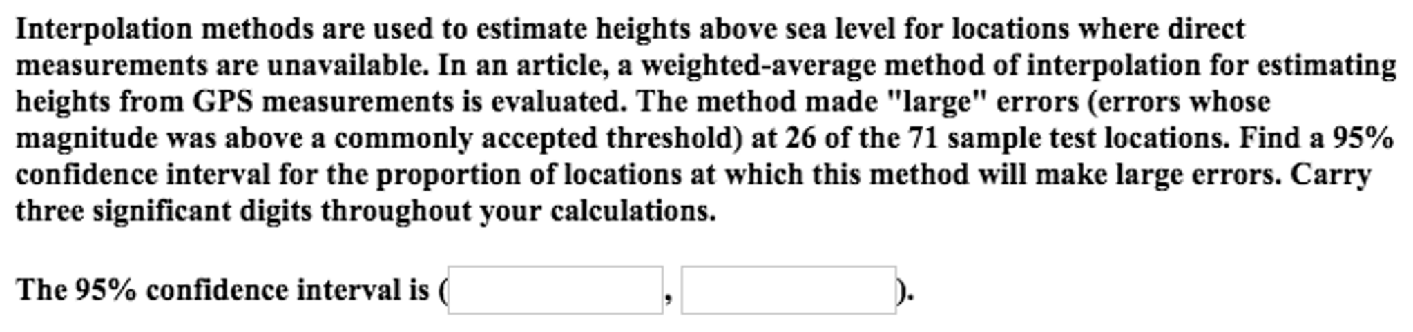 Solved Interpolation methods are used to estimate heights | Chegg.com