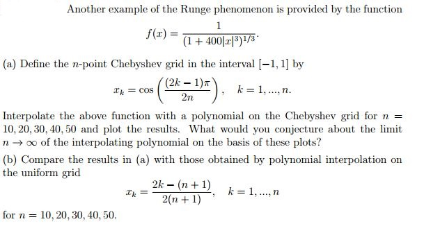 Another example of the Runge phenomenon is provided | Chegg.com