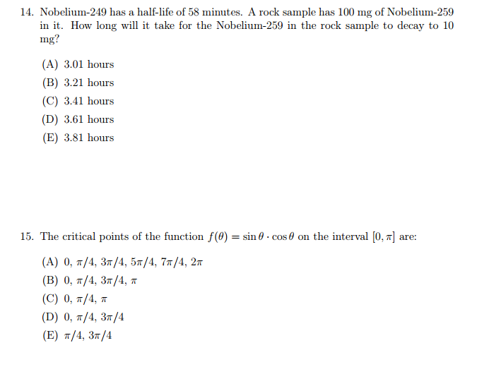 Solved Nobelium-249 has a half-life of 58 minutes. A rock | Chegg.com