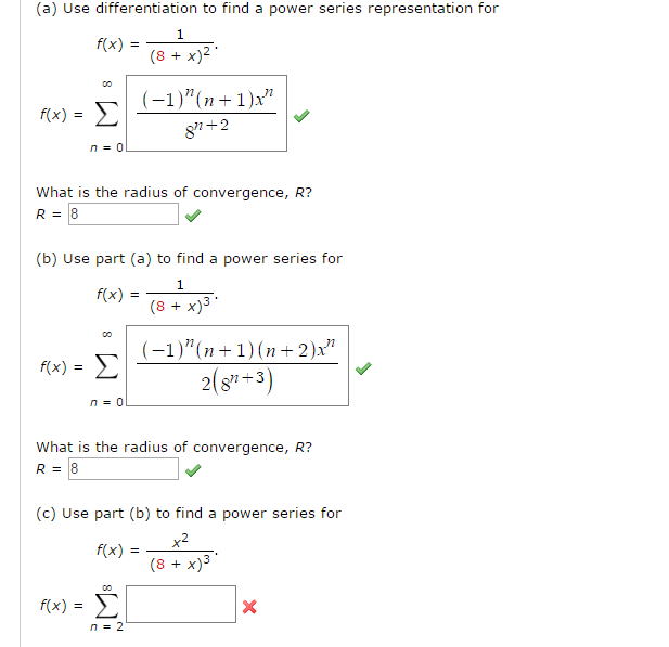 Solved Use differentiation to find a power series | Chegg.com