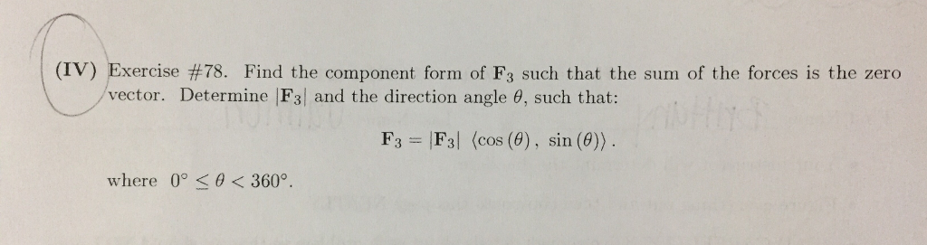 Solved Find the component form of F_3 such that the sum of | Chegg.com