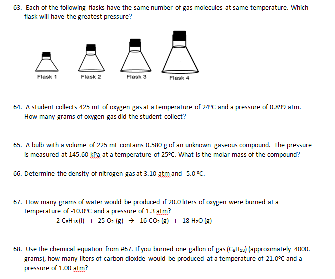 Solved Each of the following flasks have the same number of | Chegg.com