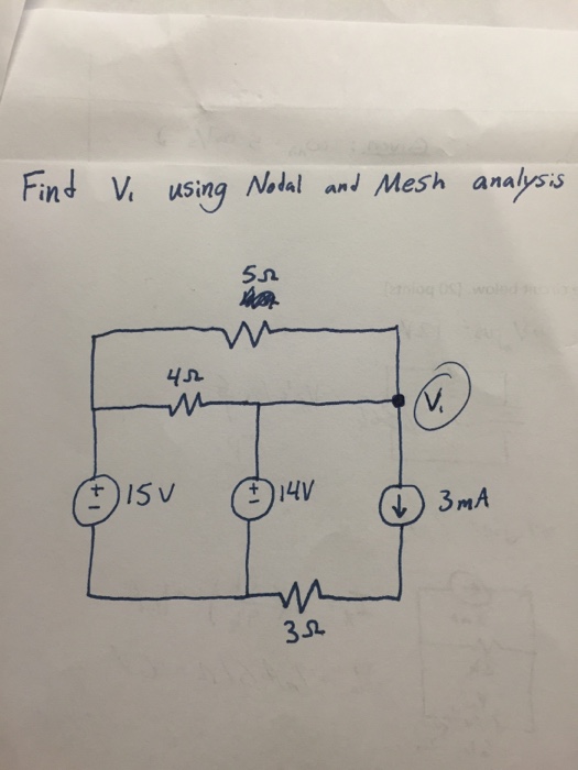 Solved Find V_1 using Nodal and Mesh analysis | Chegg.com