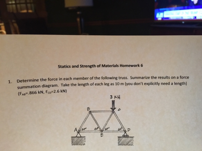 Solved Determine The Force In Each Member Of The Following