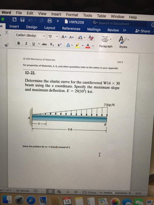 Solved Determine the elastic curve for the cantilevered W14 | Chegg.com