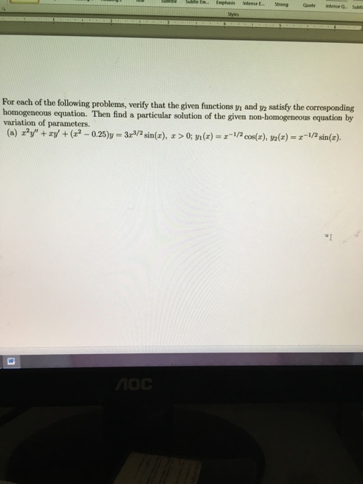 Solved For each of the following problems, verify that the | Chegg.com
