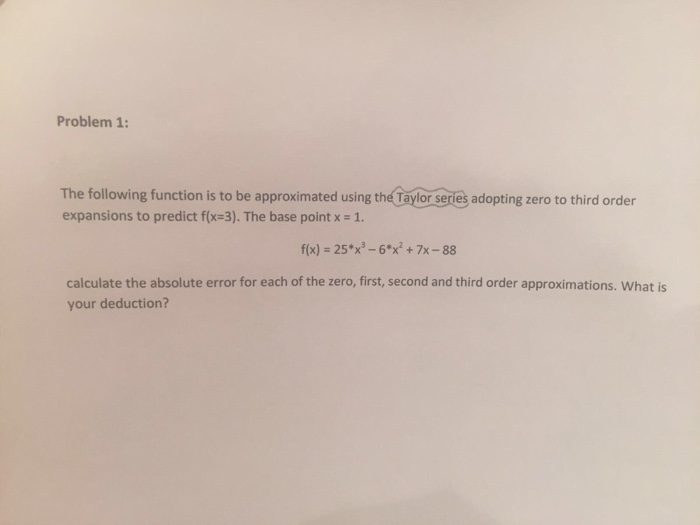 Solved Problem 1: The following function is to be | Chegg.com