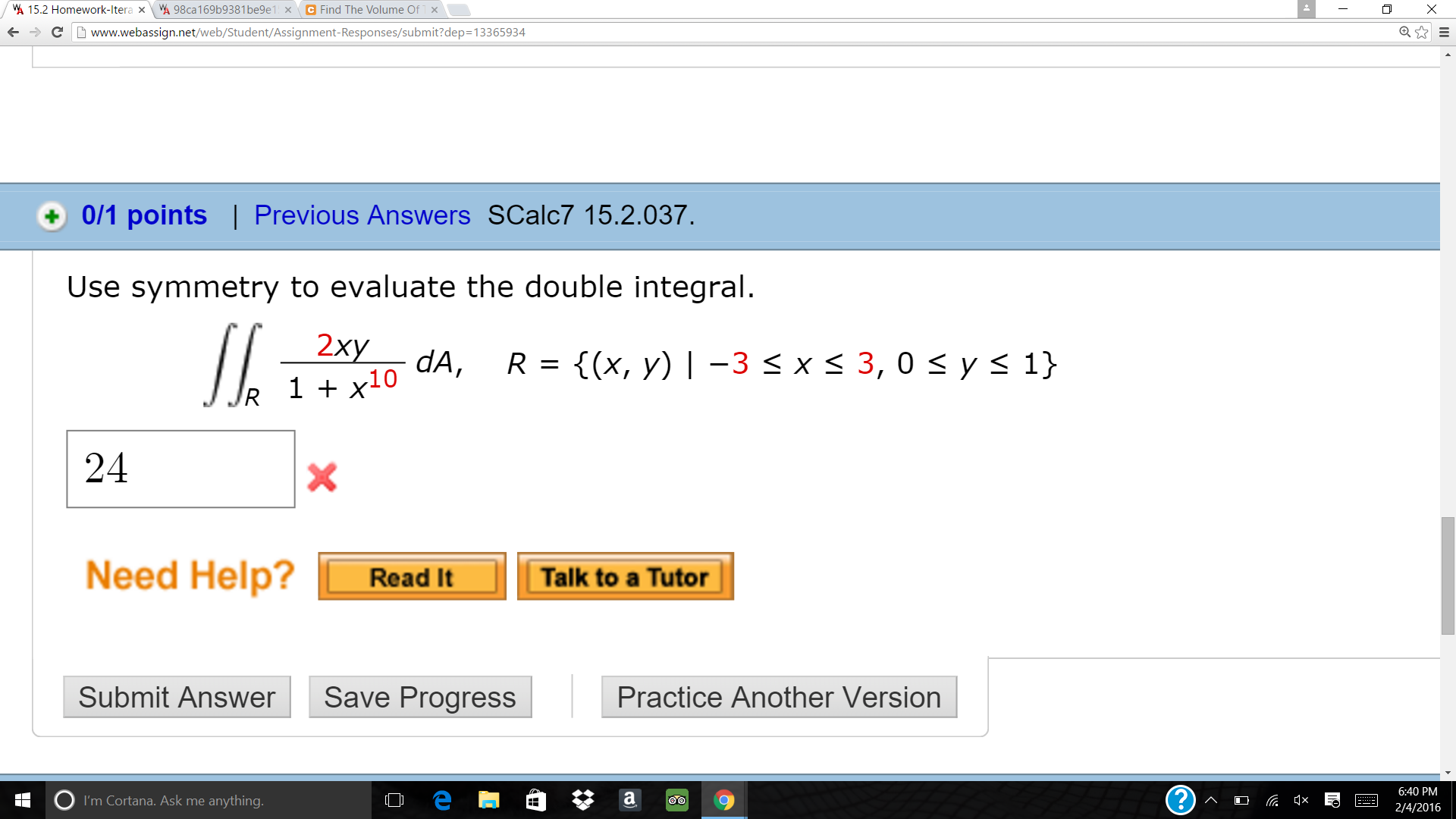 Solved Use symmetry to evaluate the double integral. | Chegg.com