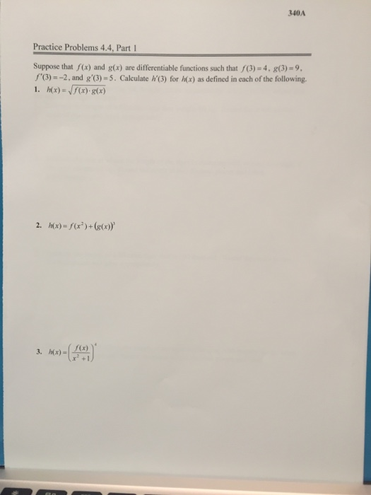 Solved Suppose that f(x) and g(x) are differentiable | Chegg.com