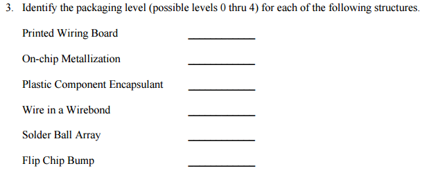 Solved Identify the packaging level (possible levels 0 thru | Chegg.com