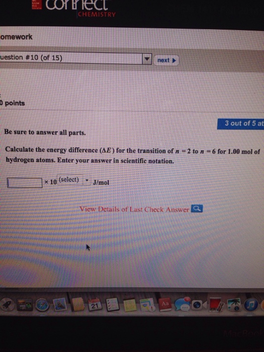 Solved Calculate the energy difference (Delta E) for the | Chegg.com