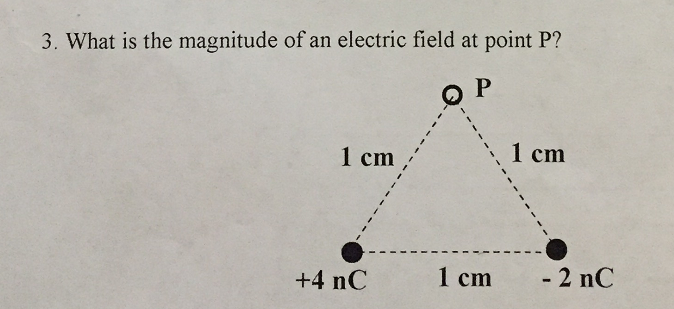 Solved 3. What is the magnitude of an electric field at | Chegg.com