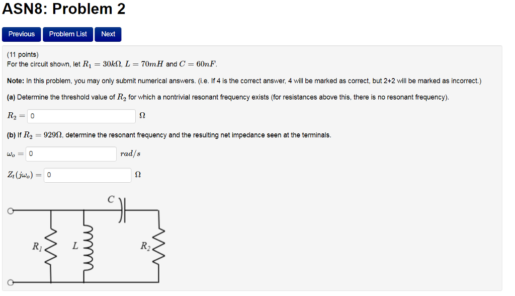 Solved ASN8: Problem 2 Previous Problem List Next (11 | Chegg.com