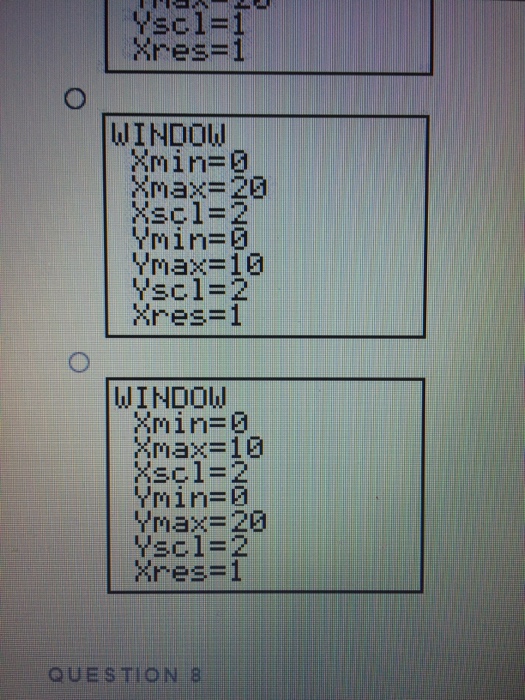 Solved Determine the viewing window used. 10 20 WINDOW | Chegg.com