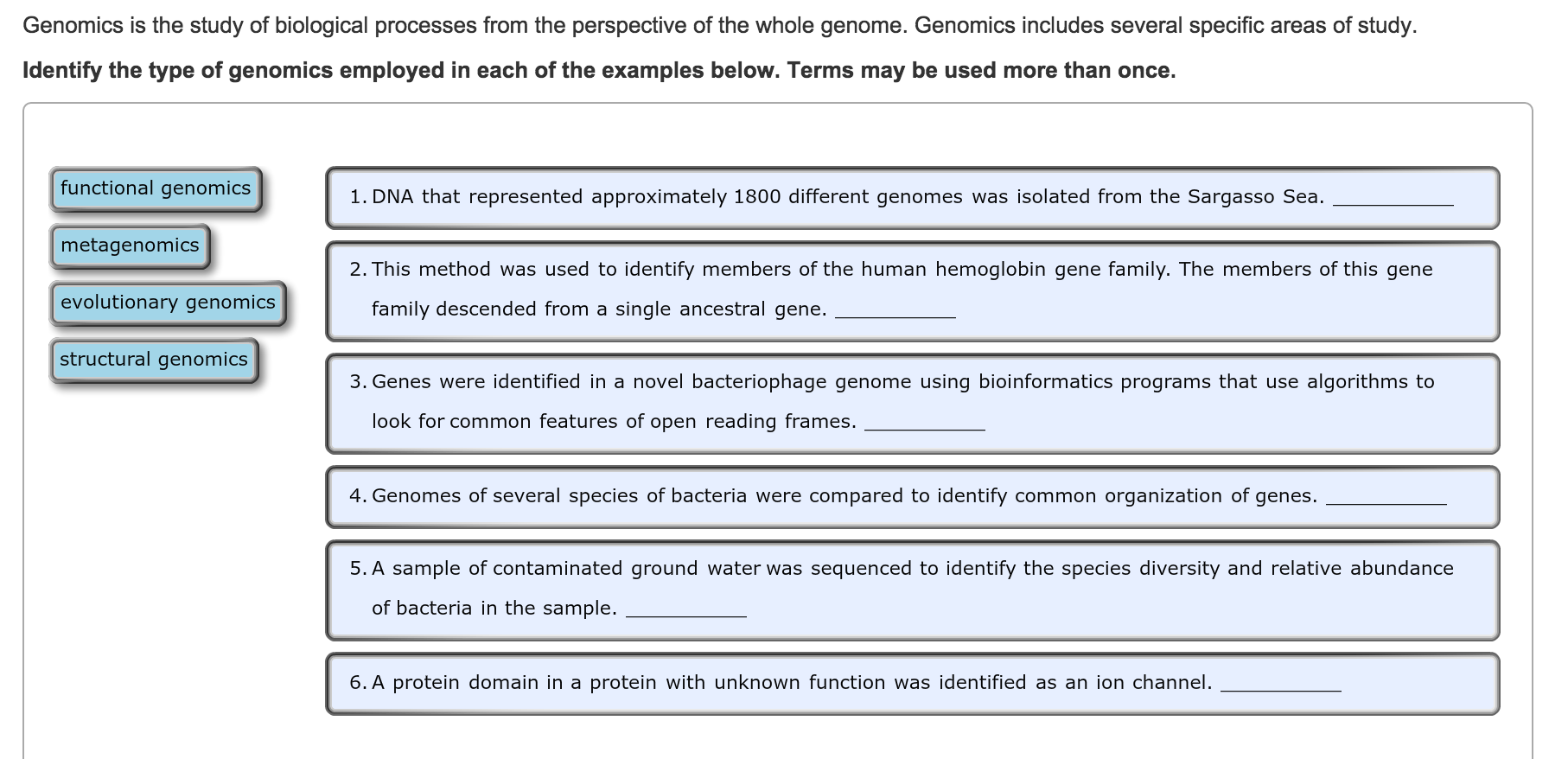 Solved Genomics is the study of biological processes from | Chegg.com