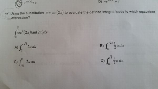 Solved Using the substitution u= tan(2x) to evaluate the | Chegg.com