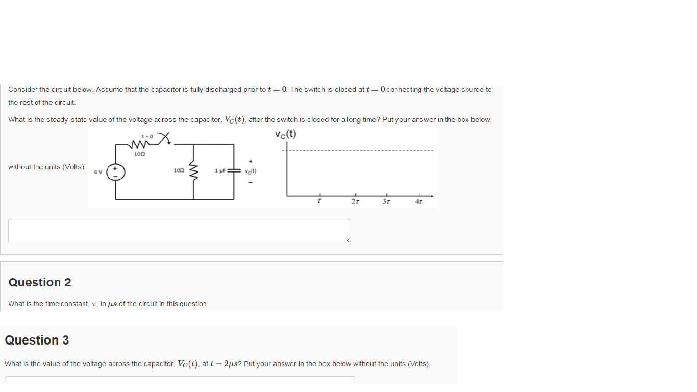 Solved Consider the circuit below. Assume that the capacitor | Chegg.com
