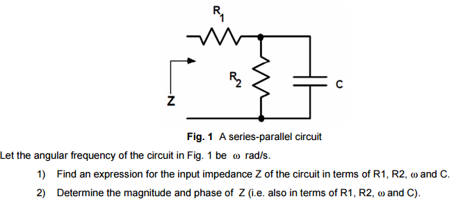 Solved Let the angular frequency of the circuit in Fig. 1 | Chegg.com