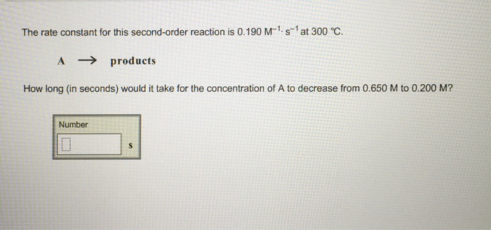 Solved The rate constant for this second-order reaction is | Chegg.com