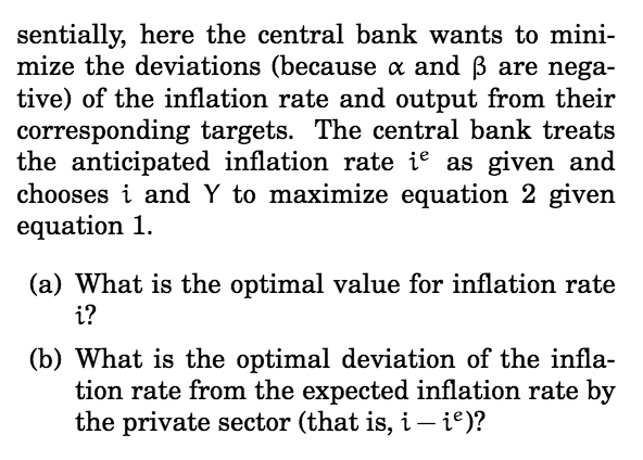 Solved 5. We consider a model of monetary policy in which | Chegg.com