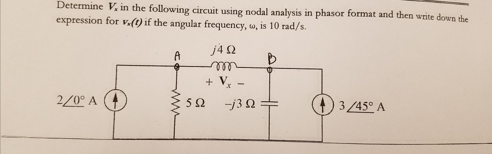 Solved e V in the following circuit using nodal analysis in | Chegg.com