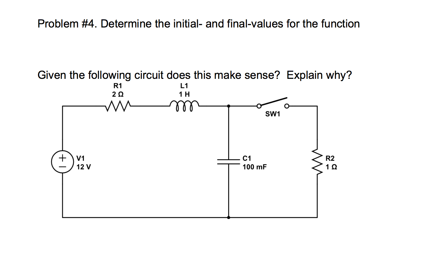 Solved Determine the initial- and final-values for the | Chegg.com Solved Determine the initial- and final-values for the | Chegg.com