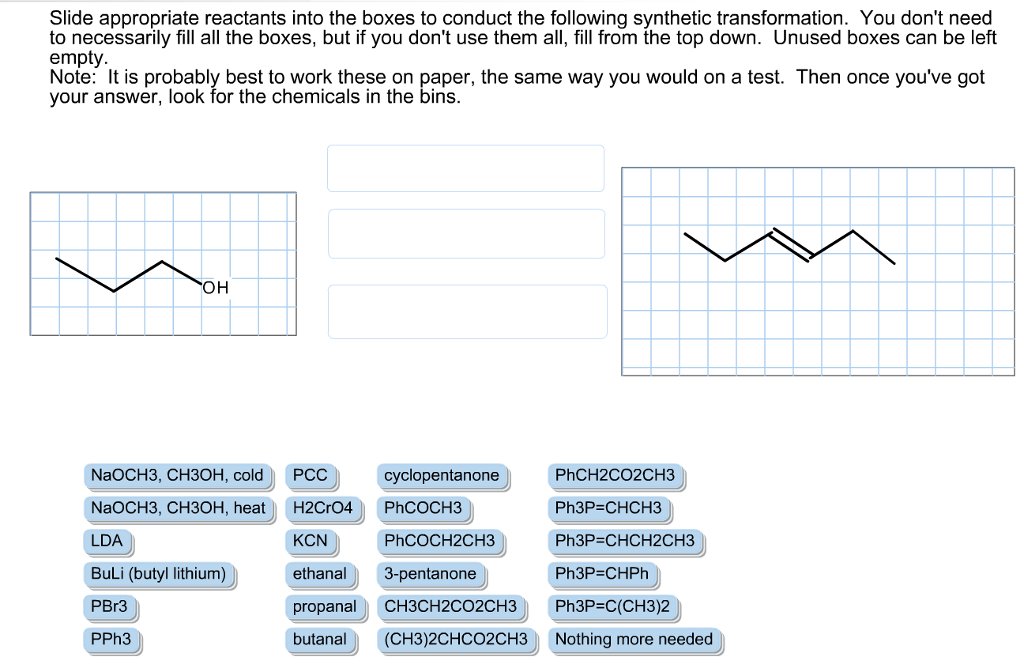Solved Slide appropriate reactants into the boxes to conduct | Chegg.com