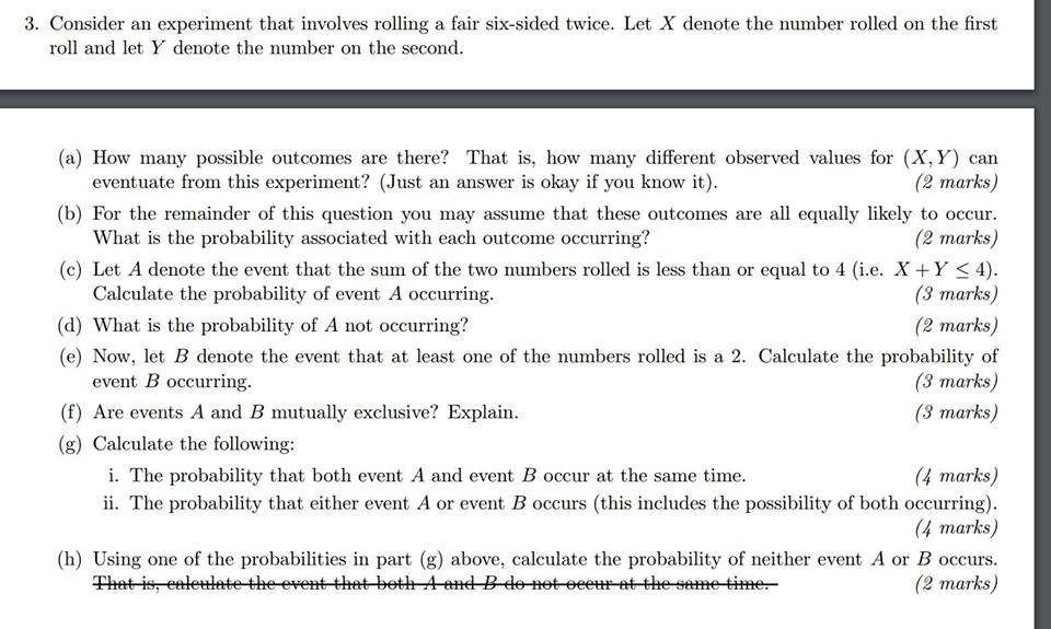 Solved Consider an experiment that involves rolling a fair | Chegg.com