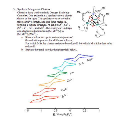 Solved 3. Synthetic Manganese Clusters Chemists have tried | Chegg.com