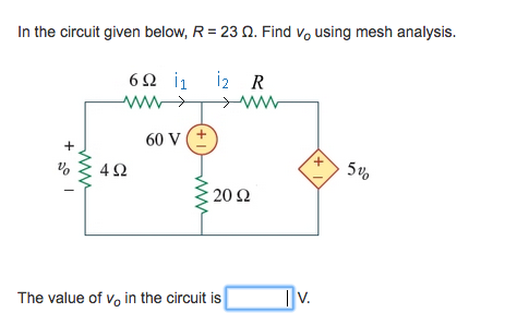 Solved In the circuit given below, R-23 Ω. Find Vo using | Chegg.com