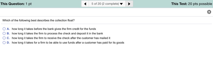 Solved Which of the following best describes the collection | Chegg.com