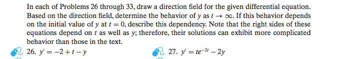 Solved In each of Problems 26 through 33, draw a direction | Chegg.com