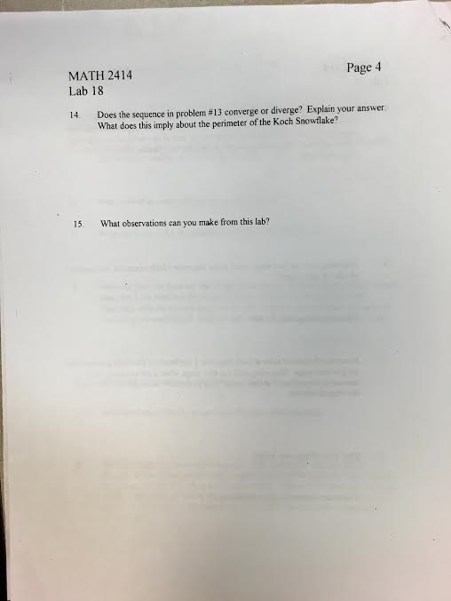 Solved Math 2414 Lab 18 Name Section OBJECTIVE Determine the | Chegg.com