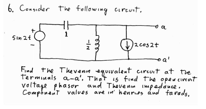 Solved Consider the following circuit, Find the Thevenn | Chegg.com