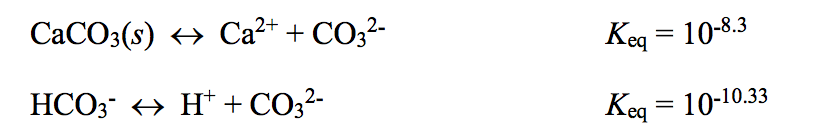 Solved The reactions for the dissolution of limestone | Chegg.com