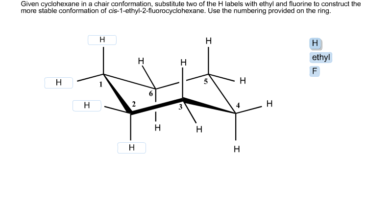 Solved Given cyclohexane in a chair conformation, substitute | Chegg.com