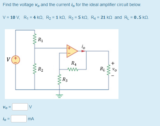 Solved Find the voltage vo and the current io for the ideal | Chegg.com