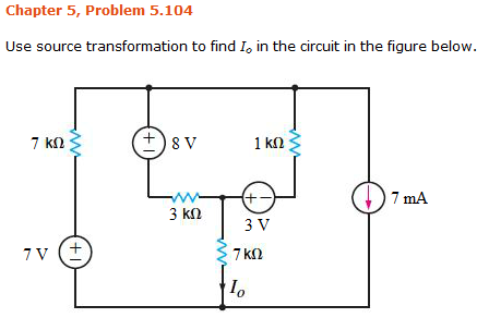 Solved Use source transformation to find I_o in the circuit | Chegg.com