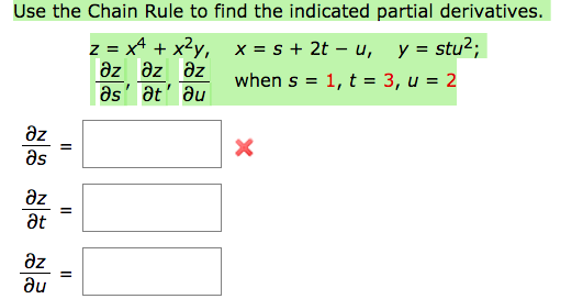 Solved Use the Chain Rule to find the indicated partial | Chegg.com