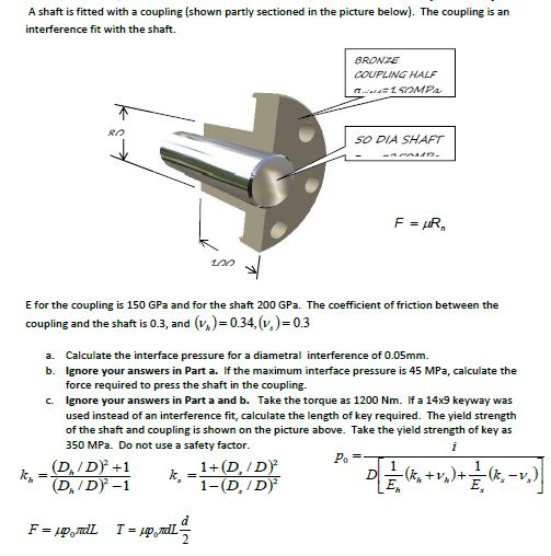 A shaft is fitted with a coupling (shown partly | Chegg.com