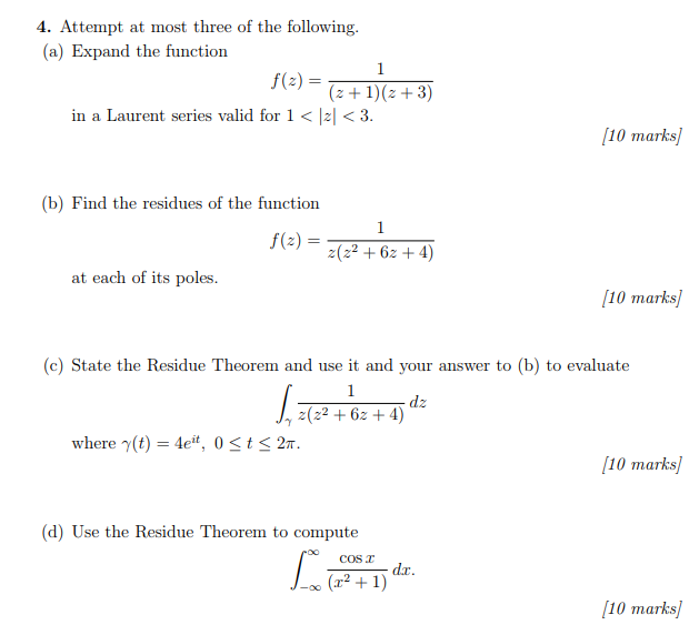 Solved 4. Attempt at most three of the following (a) Expand | Chegg.com