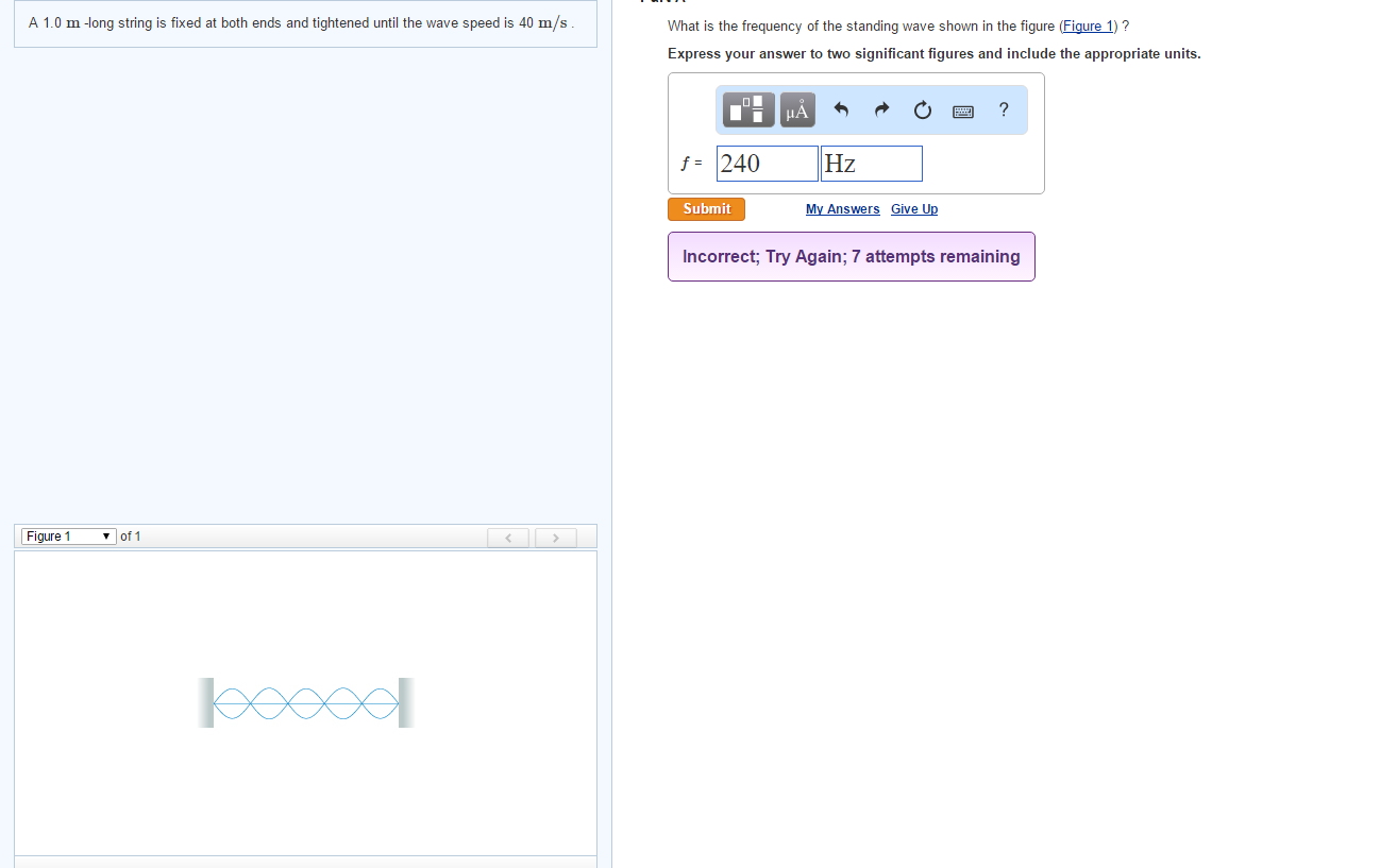 Solved A 1.0 m long string is fixed at both ends and | Chegg.com