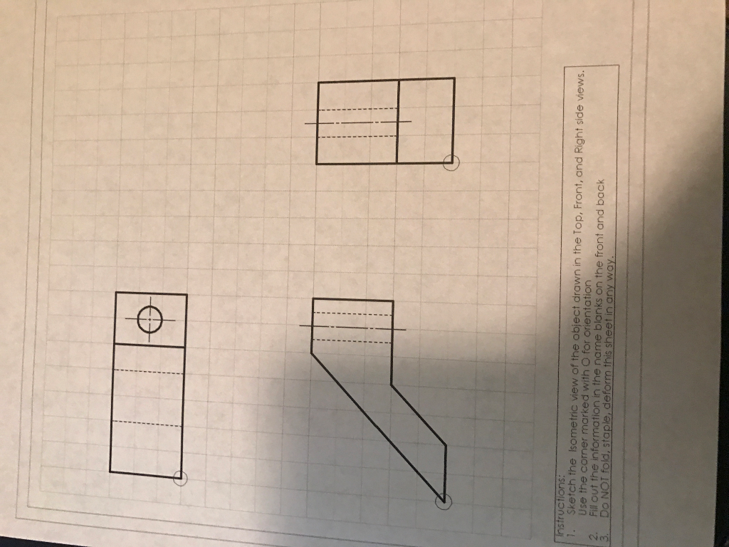Solved Sketch the Isometric view of the object drawn in | Chegg.com