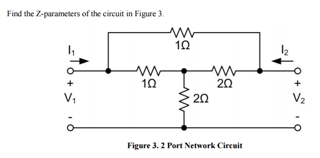 Solved Find the Z-parameters of the circuit in Figure 3 | Chegg.com