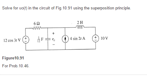 Solved Solve the vo(t) in the circuit of using the | Chegg.com