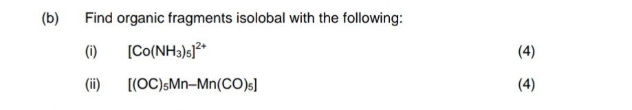 Solved Find organic fragments isolobal with the following: | Chegg.com