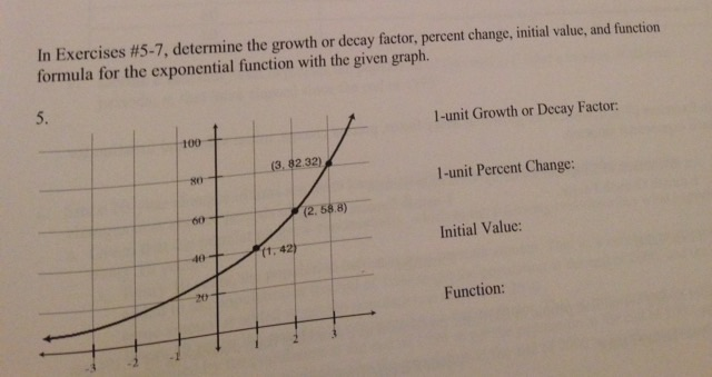 Solved In Exercises #5-7, determine the growth or decay | Chegg.com