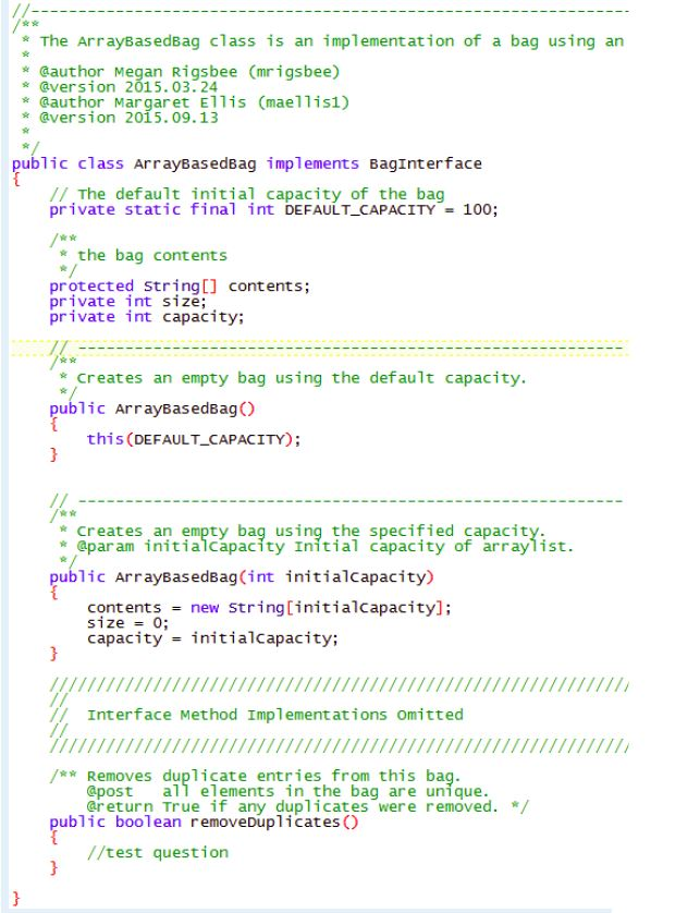 Solved public interface BagInterface | Chegg.com