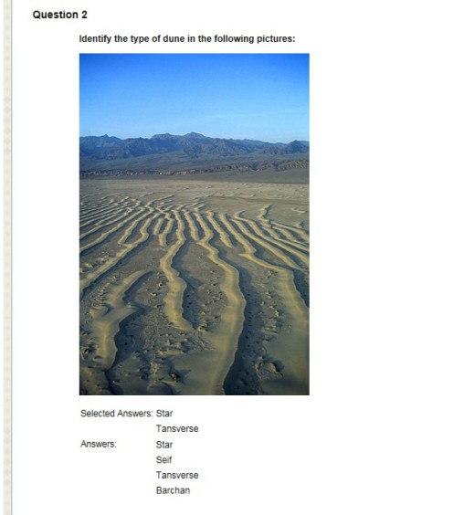 Solved Question 2 Identify the type of dune in the following | Chegg.com